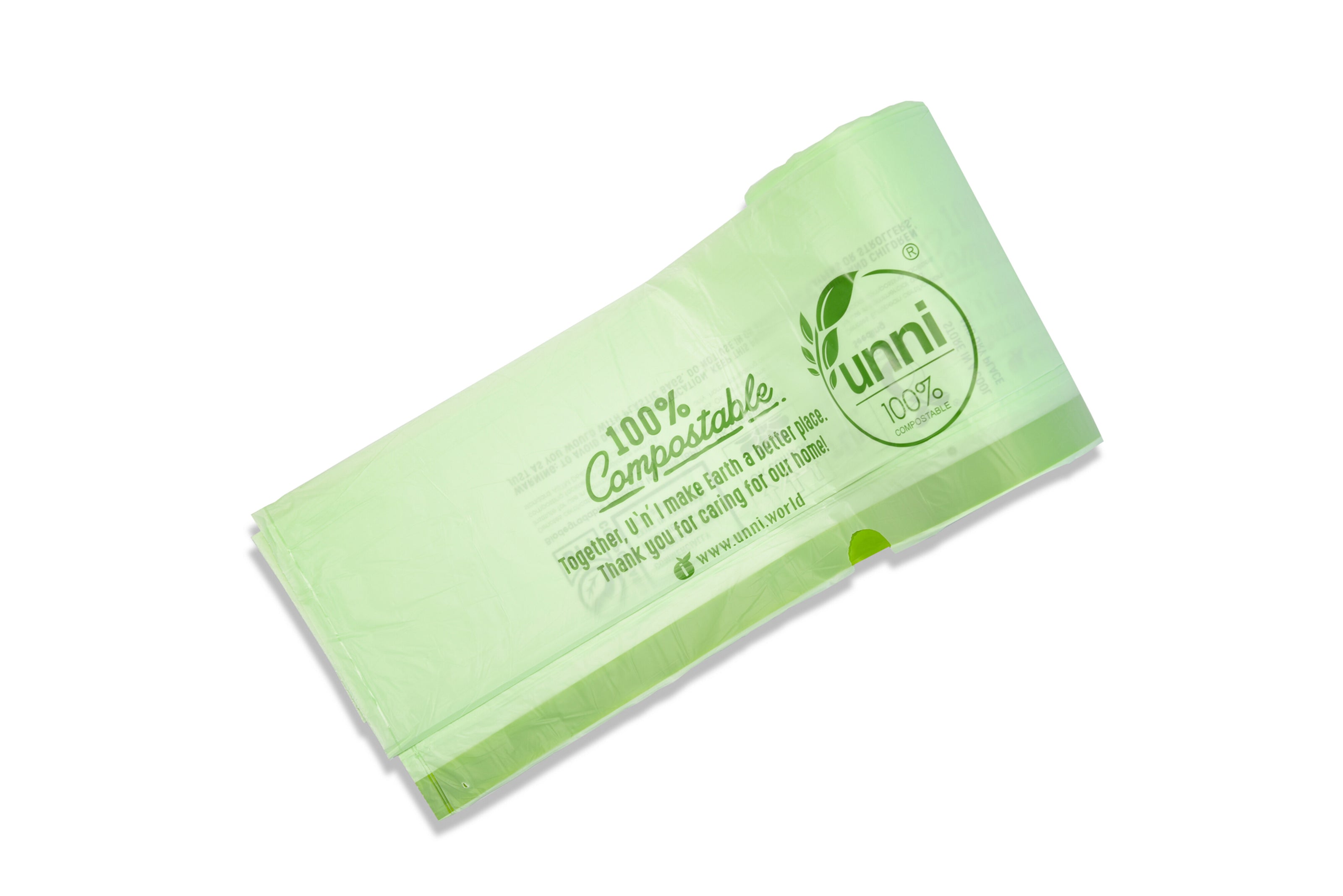 Compostable Tall Kitchen Drawstring Bags, 13 Gallon, 49.2 Liter