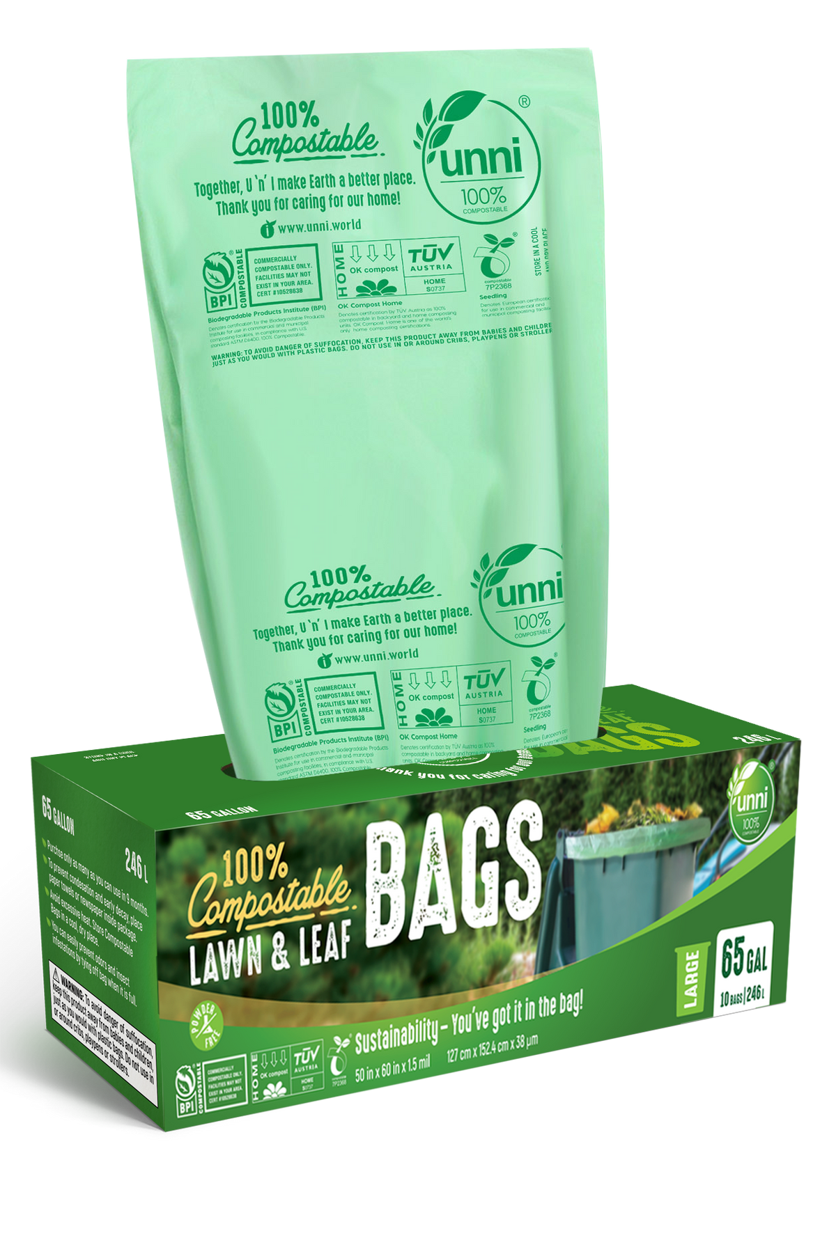65 Gallon Compostable Large Bags
